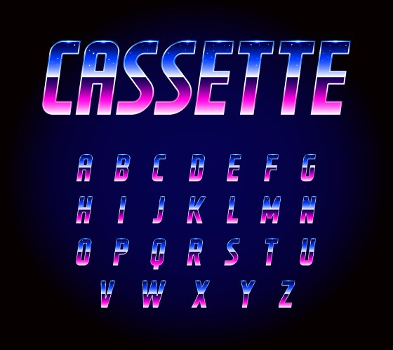 Eighties style retro font 80s design Royalty Free Vector
