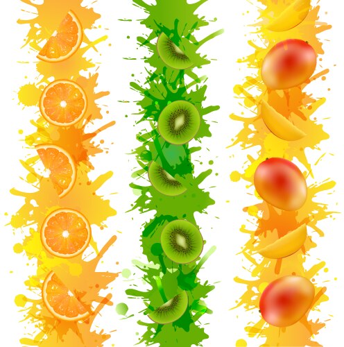 Mango border with paint white background Vector Image