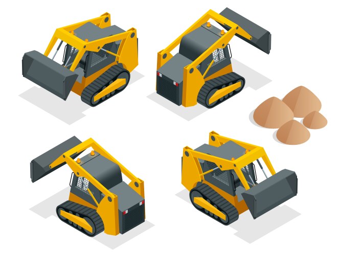 Isometric mining excavator Royalty Free Vector Image