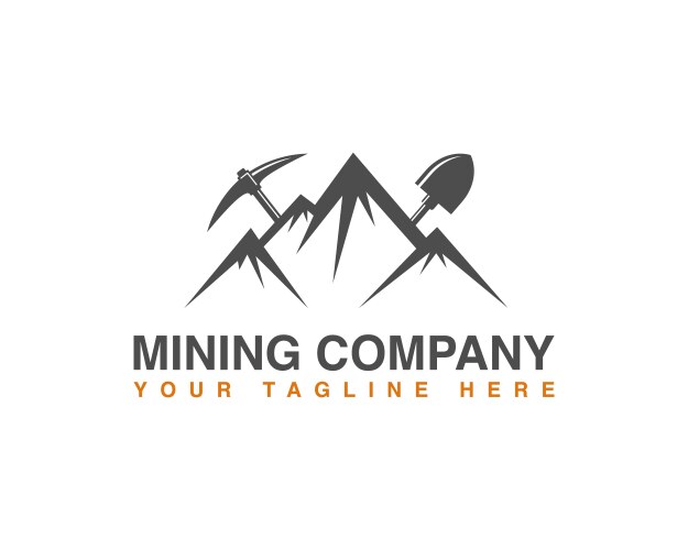 Minimal retro mining logo with excavator Vector Image