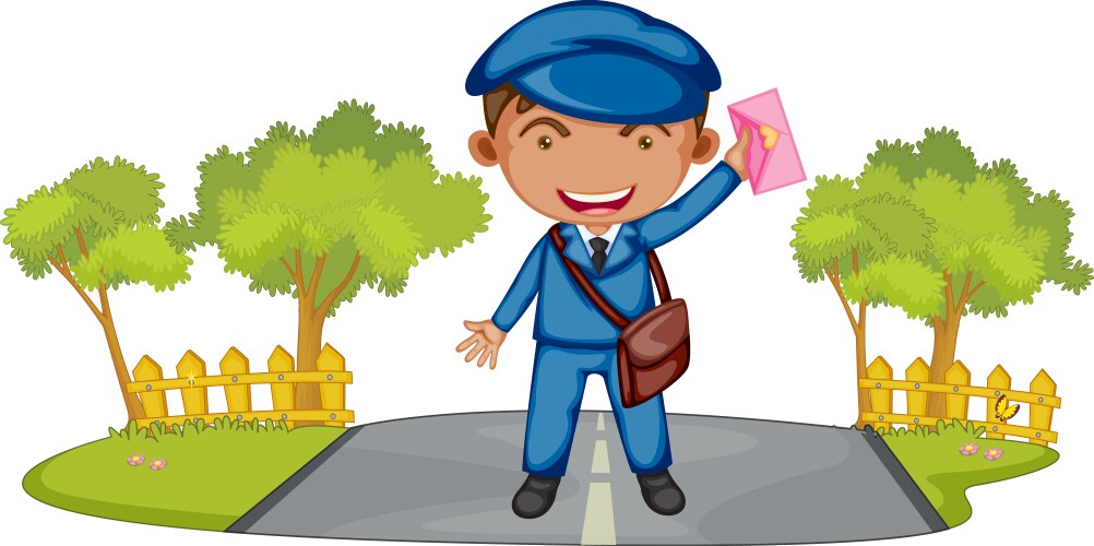 Postman character Royalty Free Vector Image - VectorStock