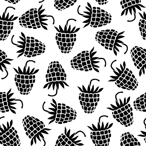 Raspberry seamless pattern drawing Royalty Free Vector Image