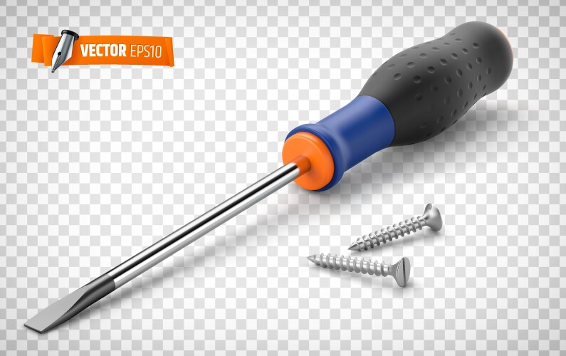 Realistic screwdriver Royalty Free Vector Image
