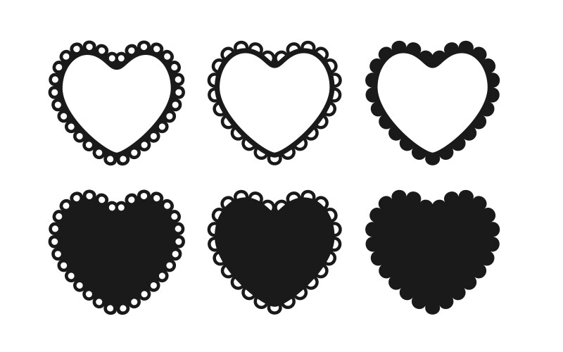 Heart shapes seamless border repeating Royalty Free Vector