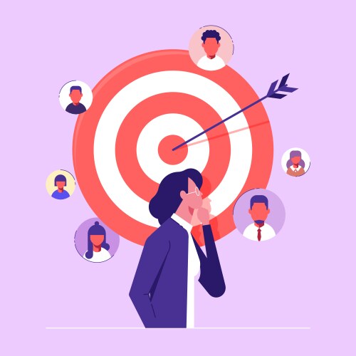 Teamwork success metaphor target goal focus Vector Image