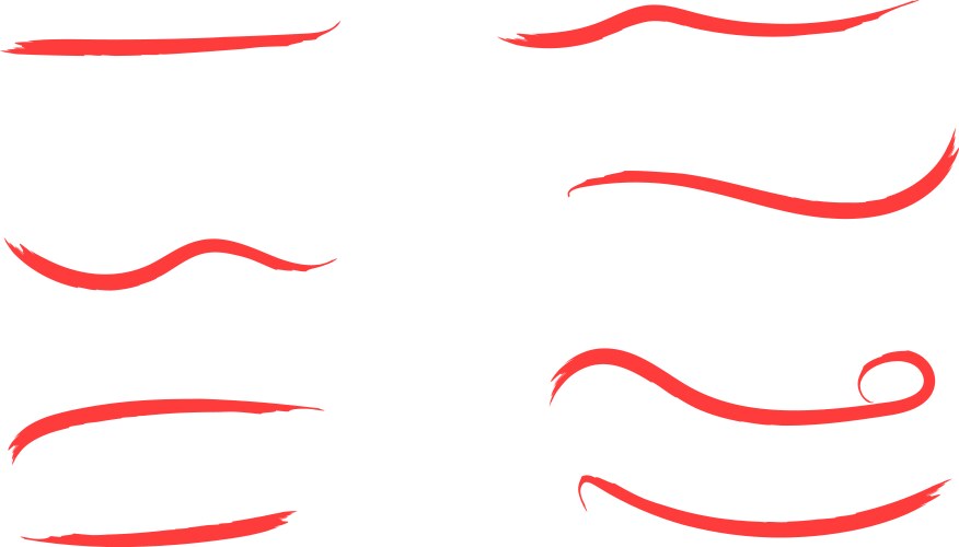 Red brush stroke underline Royalty Free Vector Image