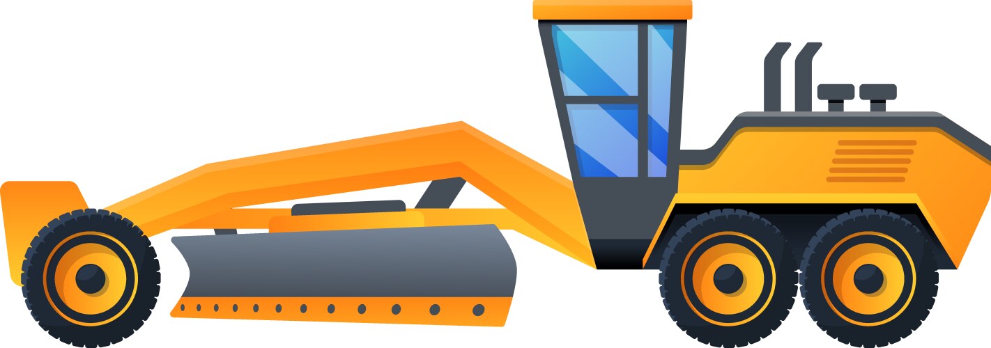 Construction grader machine icon cartoon style Vector Image