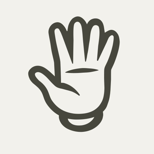 Human cartoon hand showing one finger Royalty Free Vector