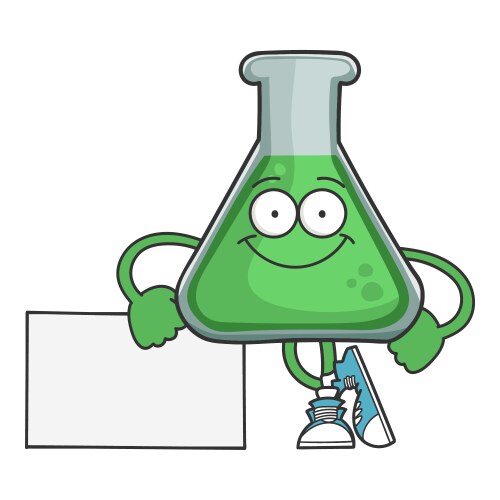 Super cool science beaker character cartoon Vector Image