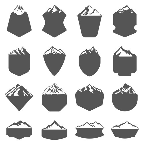 Mountain shapes for logos Royalty Free Vector Image