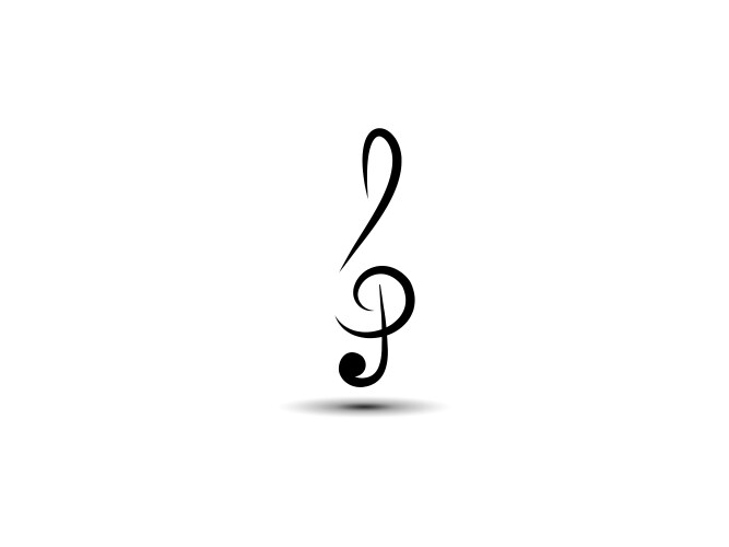 Combination of the treble clef and cross Vector Image