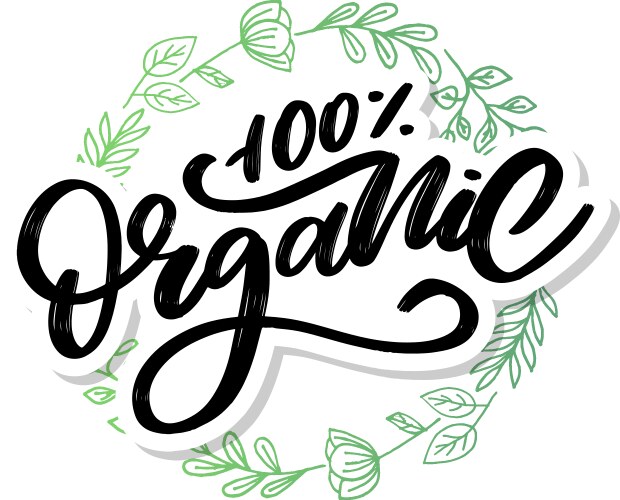 Organic brush lettering hand drawn word Royalty Free Vector