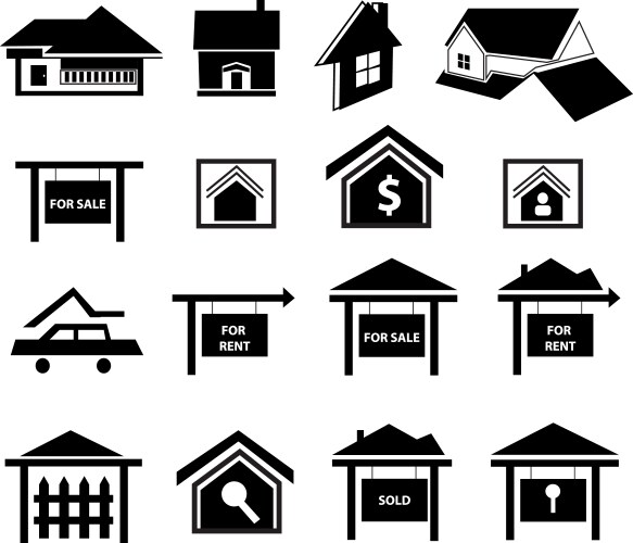 Real Estate Vector Images within Silhouettes (over 1,200)