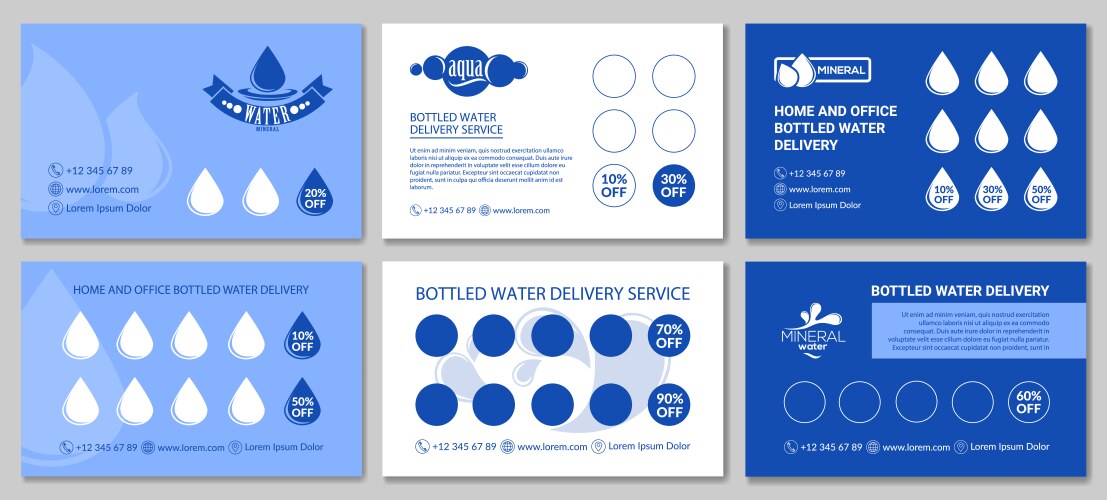 Mineral water delivery business card template Vector Image