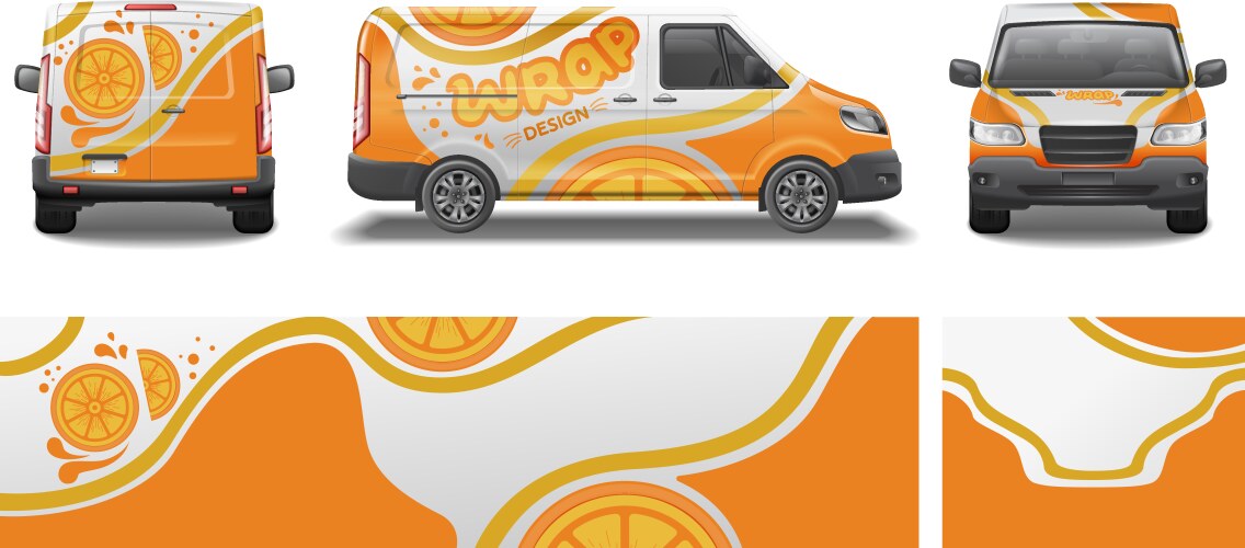 Branded van design set Royalty Free Vector Image