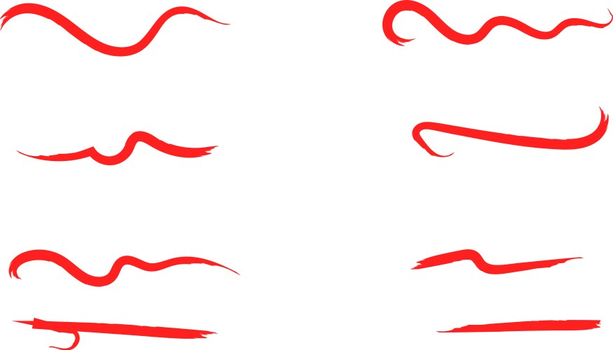 Red brush stroke underline Royalty Free Vector Image