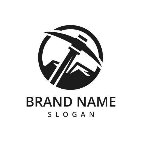Digging logo design template mining icon Vector Image