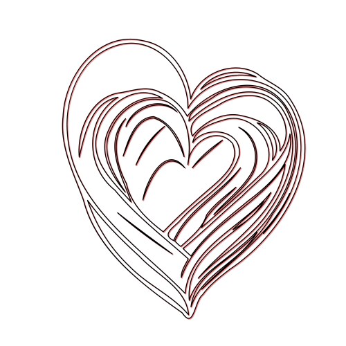 Heart shaped cake outline sketch Royalty Free Vector Image