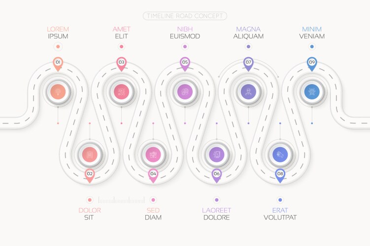 Infographic 5 steps timeline roadmap with circles Vector Image