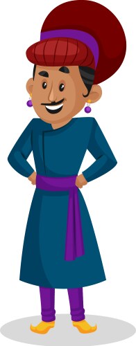 King akbar cartoon character Royalty Free Vector Image