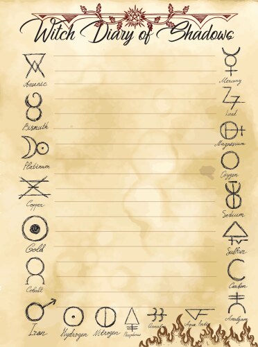 Witch diary page 11 Royalty Free Vector Image - VectorStock