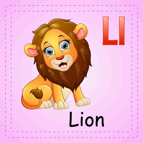 Letter l is for lion cartoon alphabet Royalty Free Vector