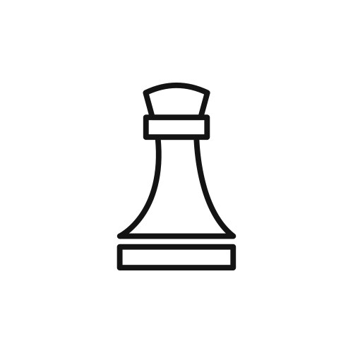 Knight chess logo sign outline Royalty Free Vector Image