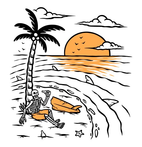 Island With Palm And Ship Royalty Free Vector Image