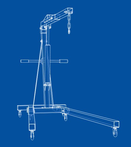 Hydraulic engine hoist lift motor in maintenance Vector Image