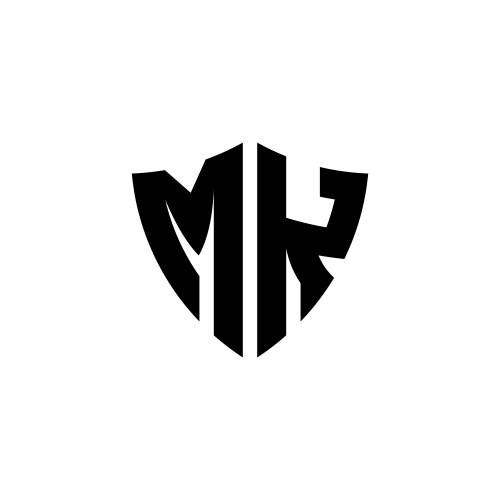Mk monogram logo with sharped shape design Vector Image