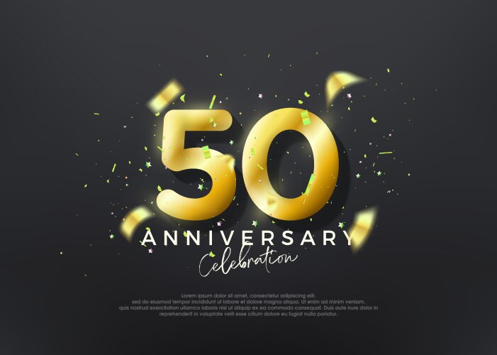 50th anniversary in luxurious gold color glitter Vector Image