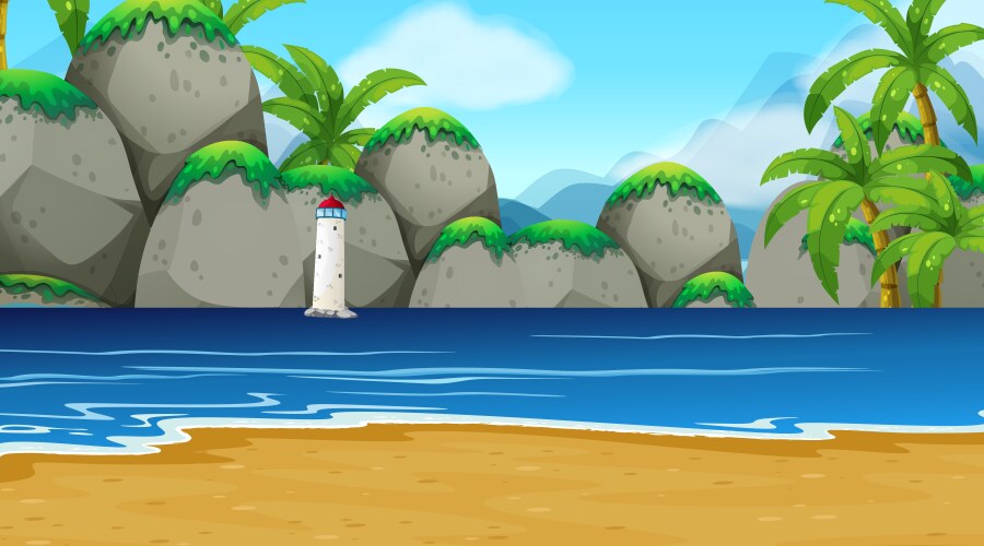 Empty nature beach ocean coastal landscape Vector Image