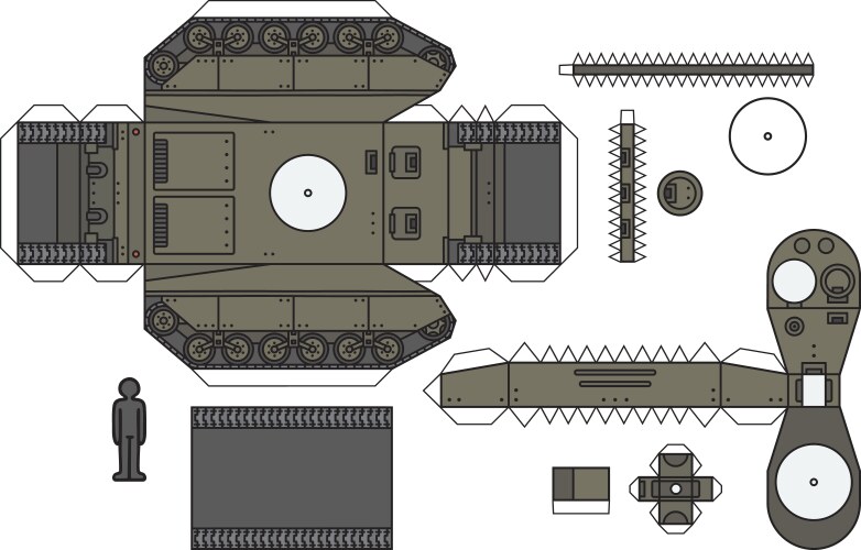 Paper Model Tank Vector Images (87)