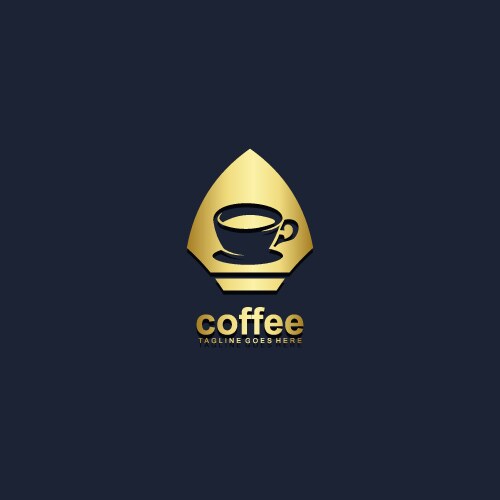 Coffee bean gold logo Royalty Free Vector Image