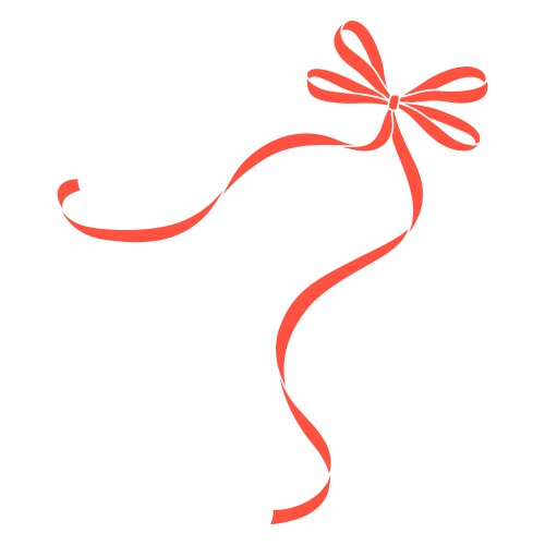 Curly ribbon with bow beautiful decorative Vector Image