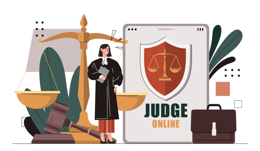 Judge with hammer Royalty Free Vector Image - VectorStock