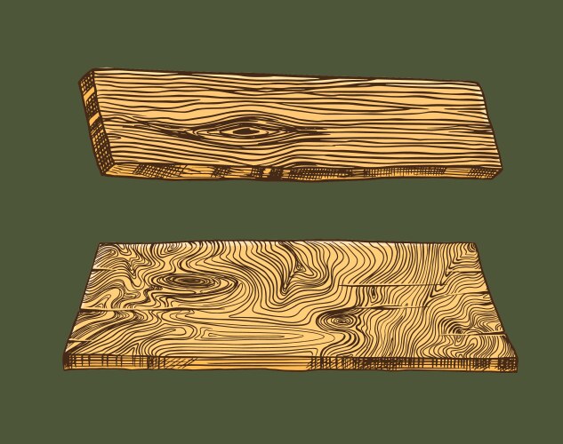 Wood or piece tree plank and log lumber Royalty Free Vector