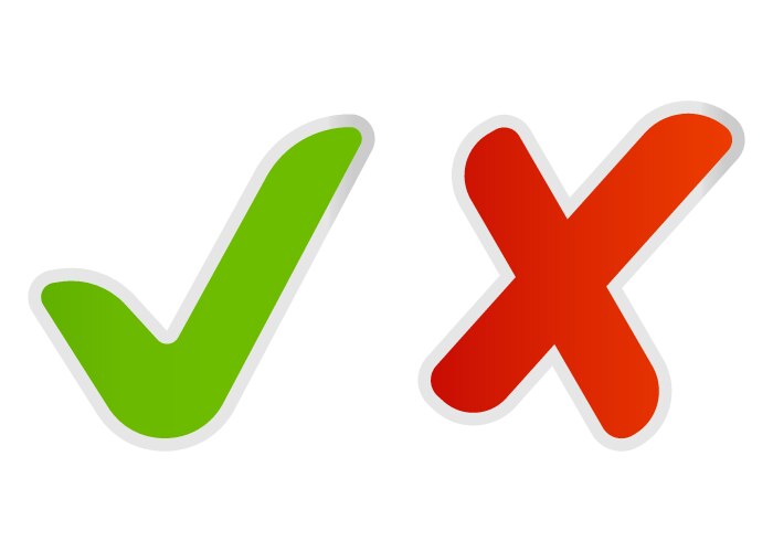 Green Check Red X Vector Images (over 2,000)