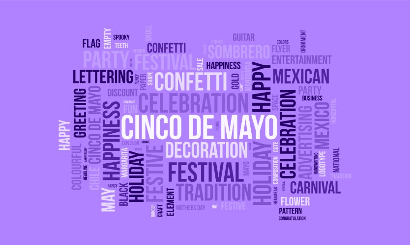 Cinco de mayo word cloud template cultural Vector Image