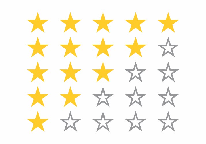 5 star rating system with cute sun characters Vector Image
