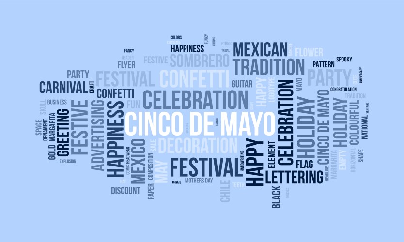 Cinco de mayo word cloud template cultural Vector Image