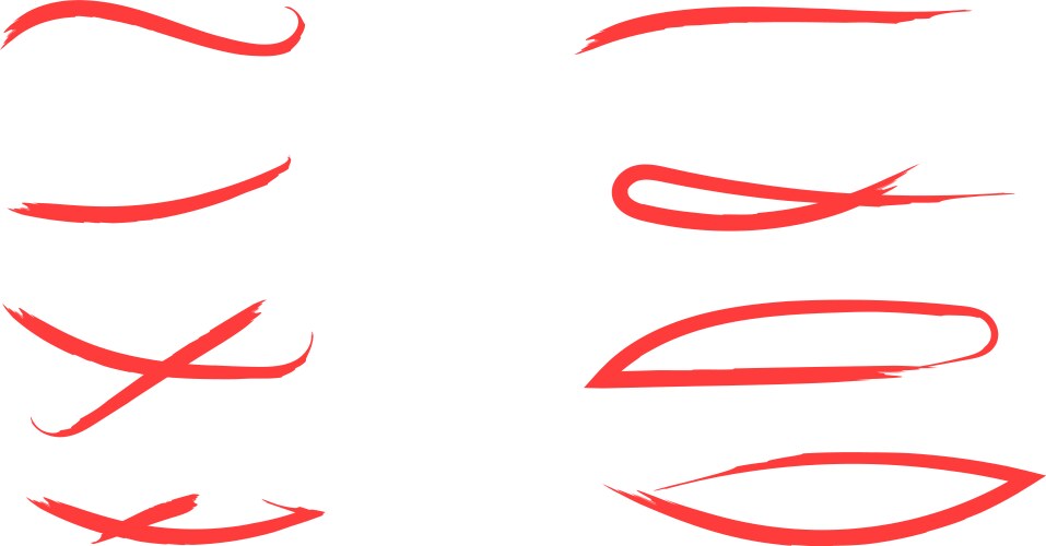 Red brush stroke underline Royalty Free Vector Image