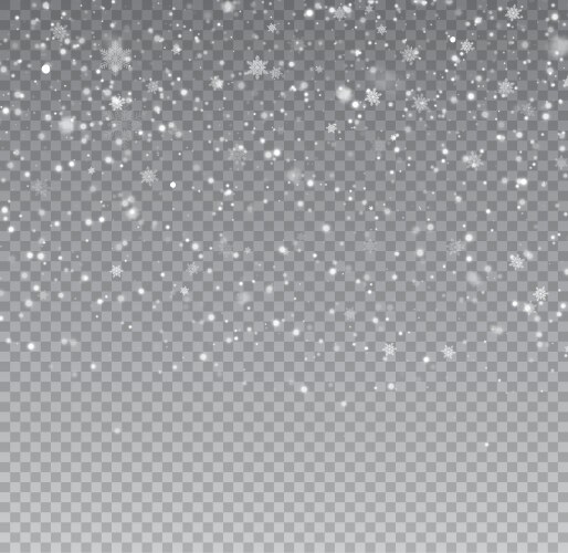 Realistic falling snow overlay effect Royalty Free Vector