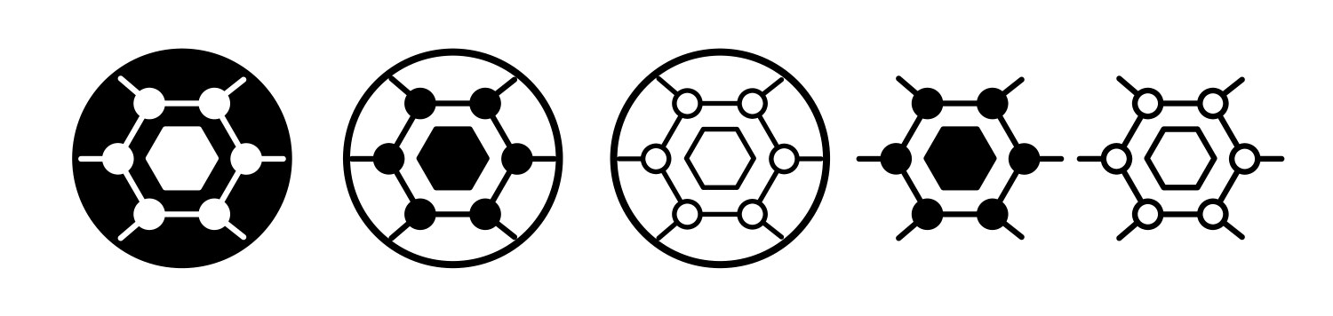 Graphene icon set on white background Royalty Free Vector