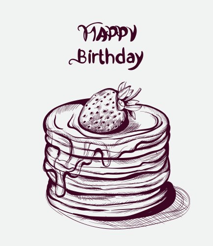 Birthday Cake Line Drawing Vector Images (over 4,800)