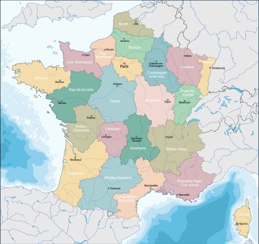 Map of carpathian states with borders Royalty Free Vector