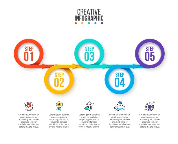 Creative concept for infographic with 3 steps Vector Image