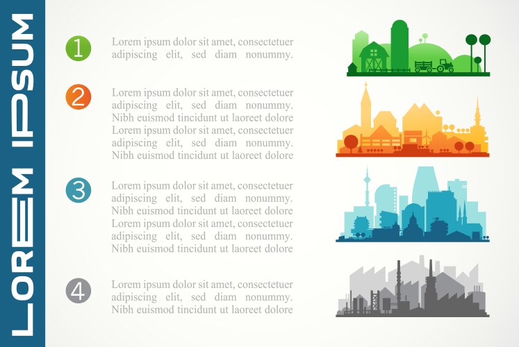 City industry infographics Royalty Free Vector Image