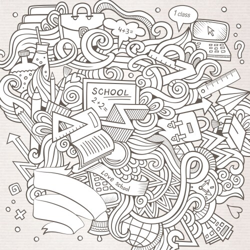 Cartoon hand-drawn doodle on the subject Vector Image