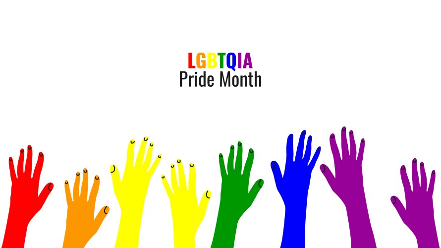 Lgbtq banner with symbols celebrating pride month Vector Image